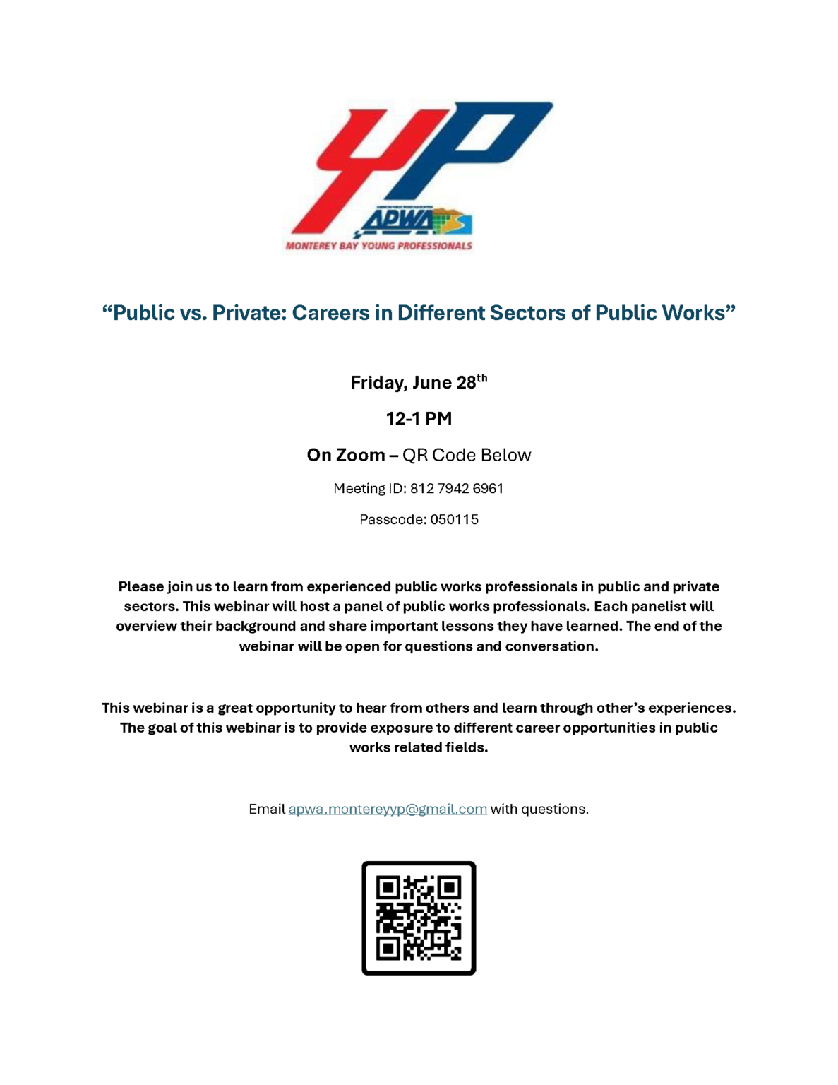 YP Webinar 6/28/24 – APWA Monterey Bay Chapter